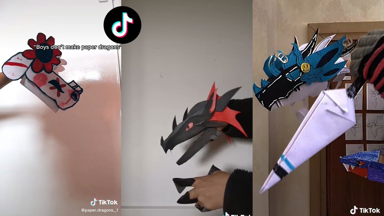 Easy Diy Paper Dragon Puppet Tiktok Gary Origami At William Tylor Blog