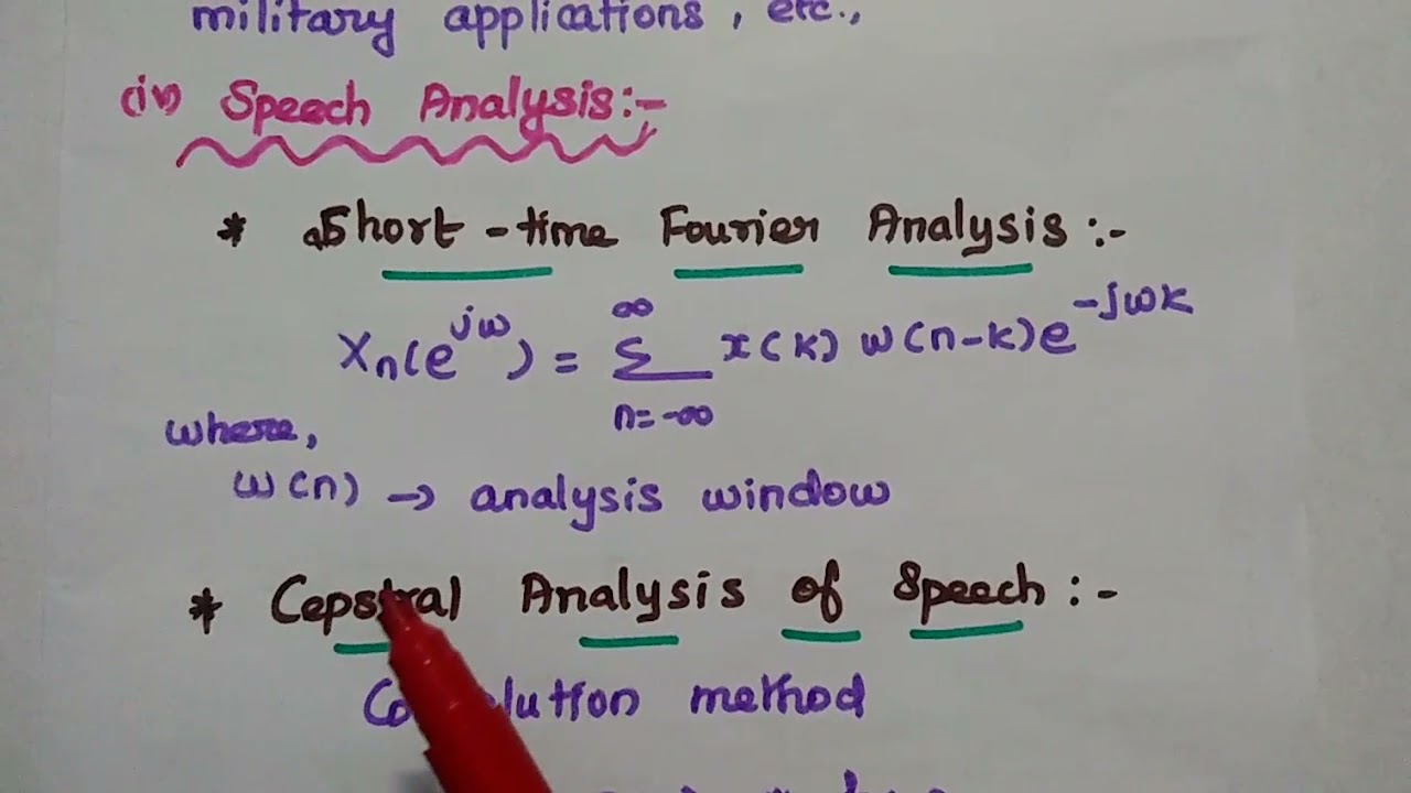 Applications Of Dsp Speech Processing Subband Coding Dtsp Youtube