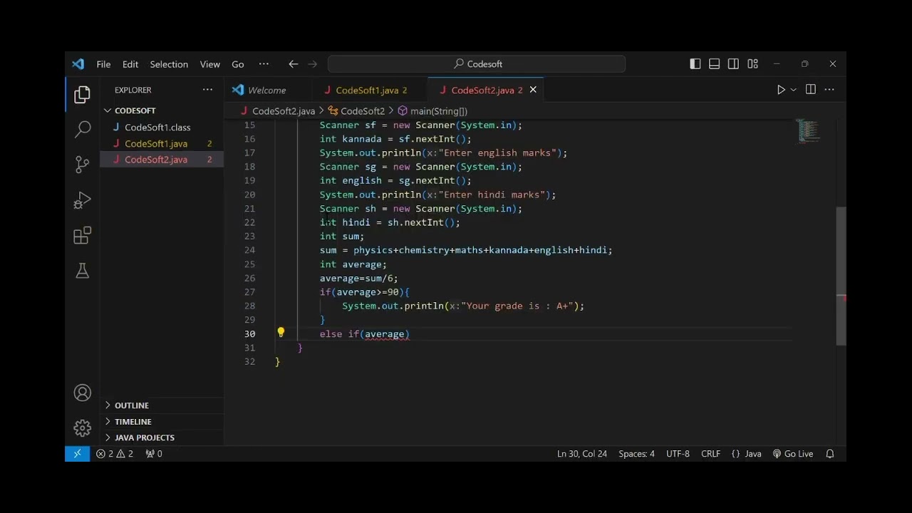 Student Grading System In Java Youtube