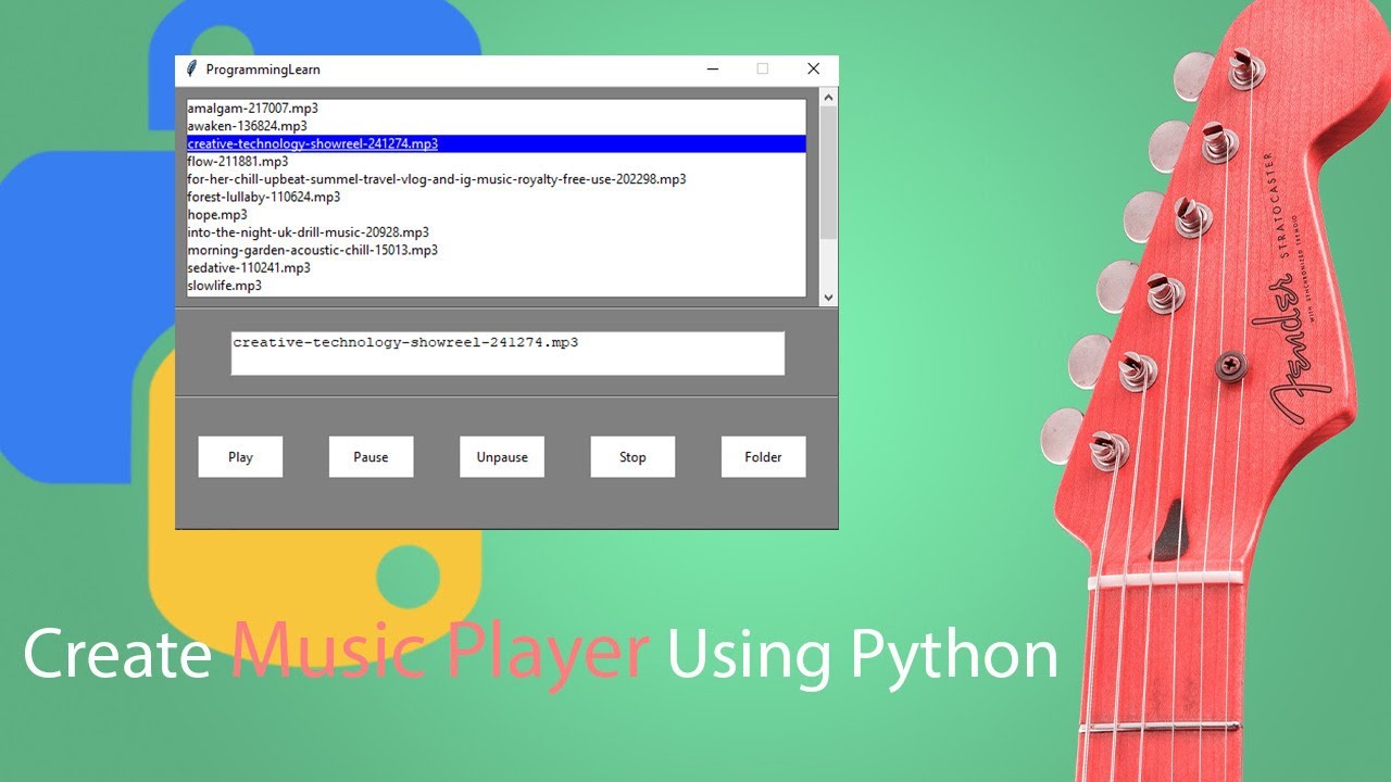 How To Create A Simple Music Player In Python Tkinter Pygame