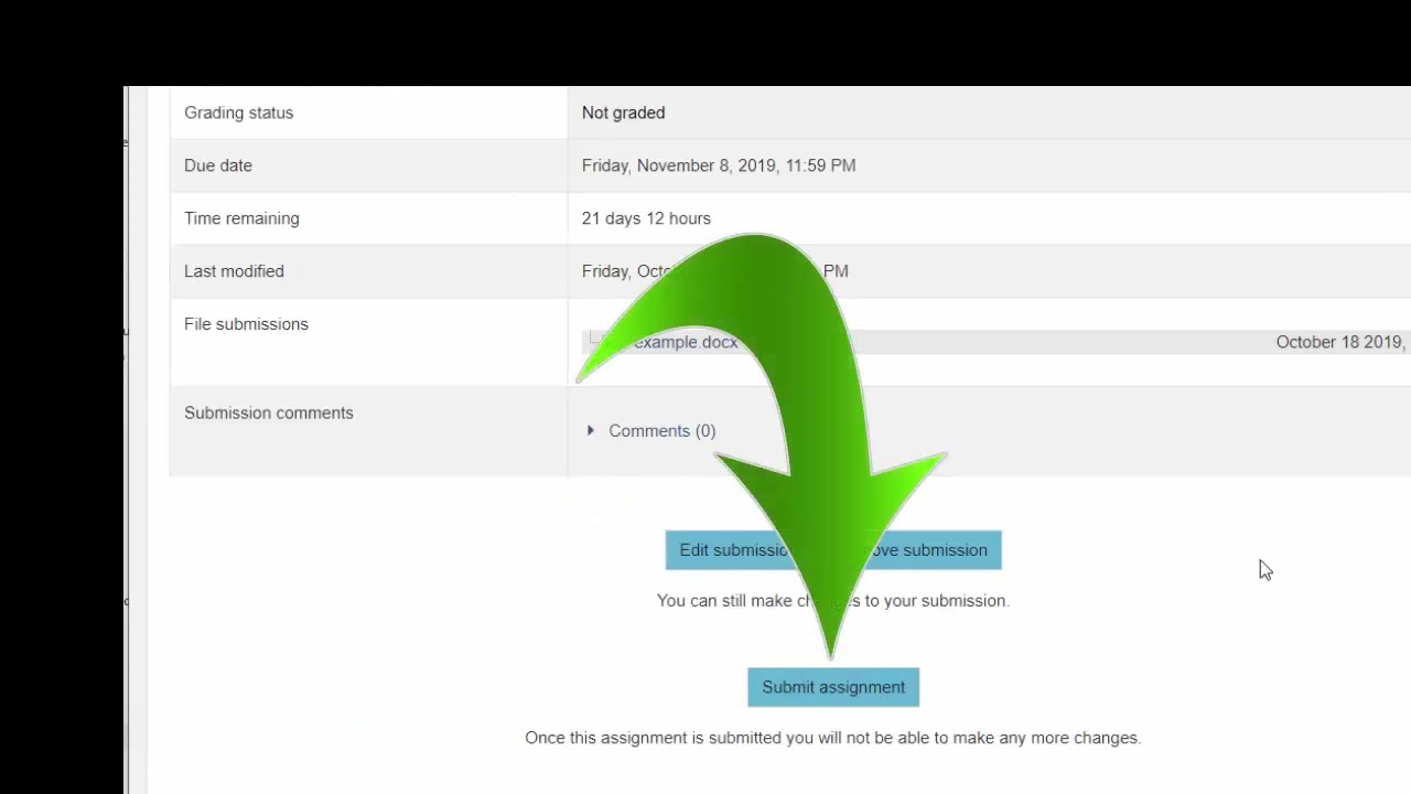 How To Submit An Assignment In Moodle Youtube