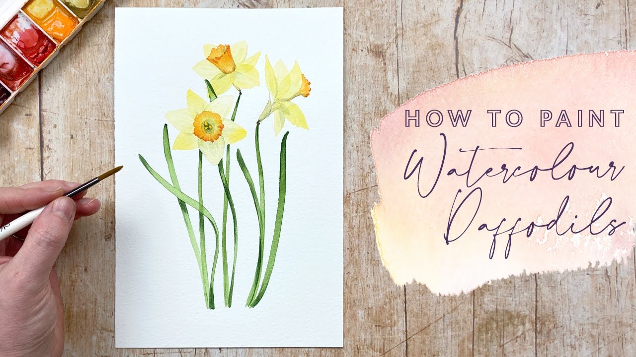How To Paint Watercolour Daffodils Youtube