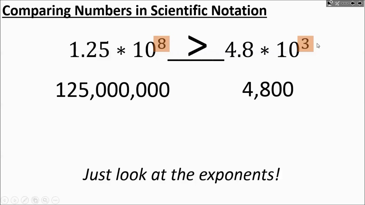 Scientific Notation Comparing And Ordering Youtube