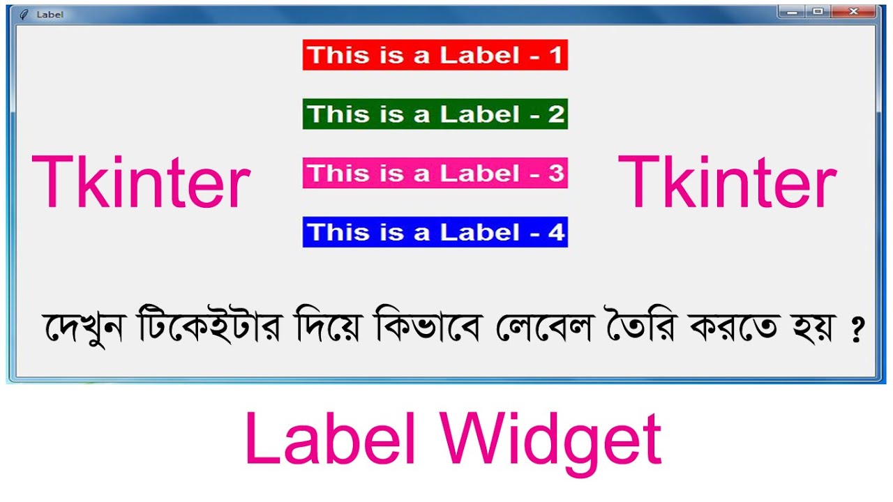 Label Widget Tkinter Youtube