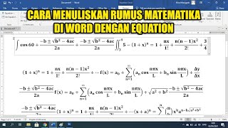 Cara Membuat Rumus Matematika Dengan Equation Di Microsoft Word Nico ...