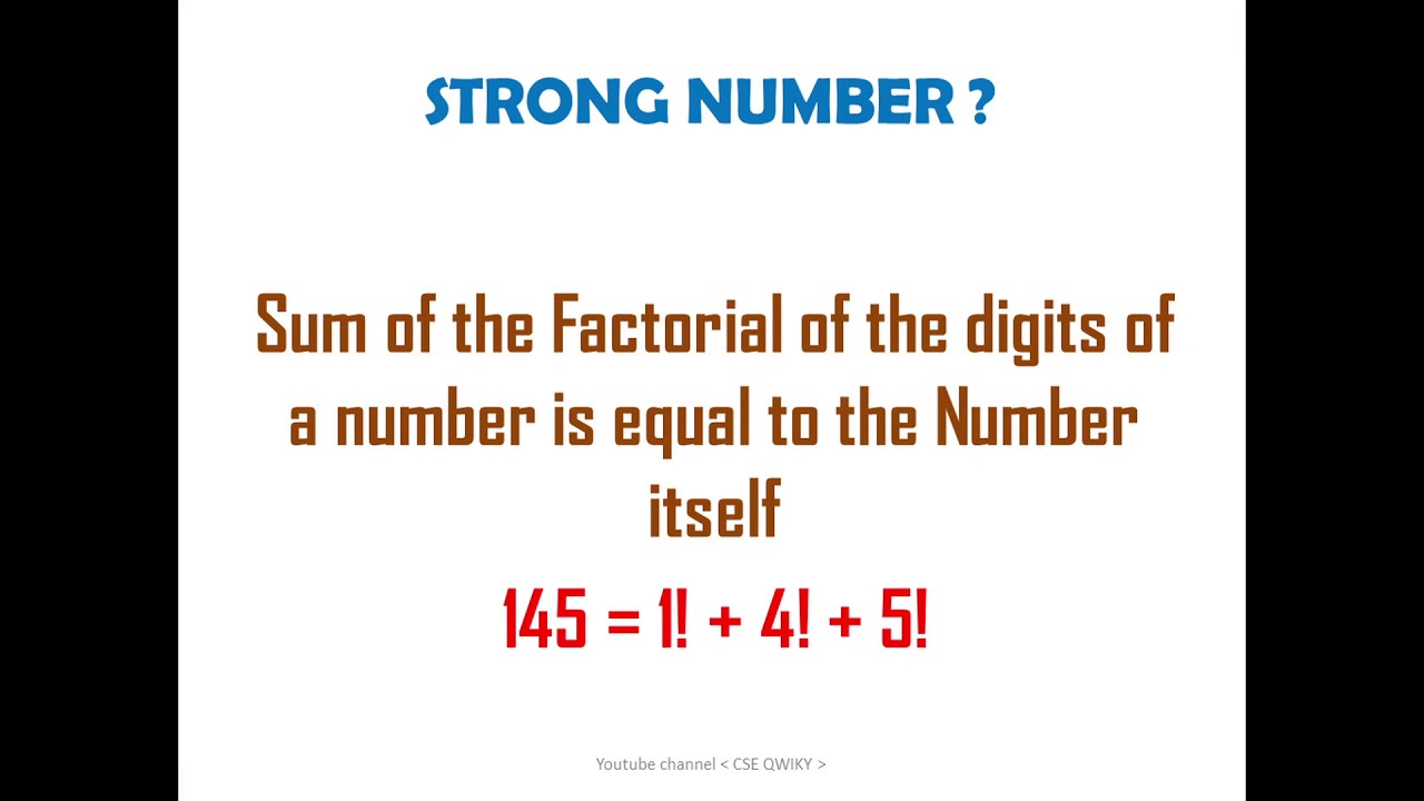 Python Strong Number Code Demonstration Youtube