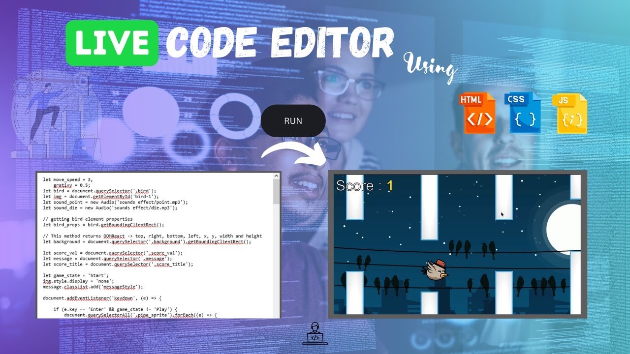 Live Code Editor App Using Html Css Javascript Codepen Clone Youtube