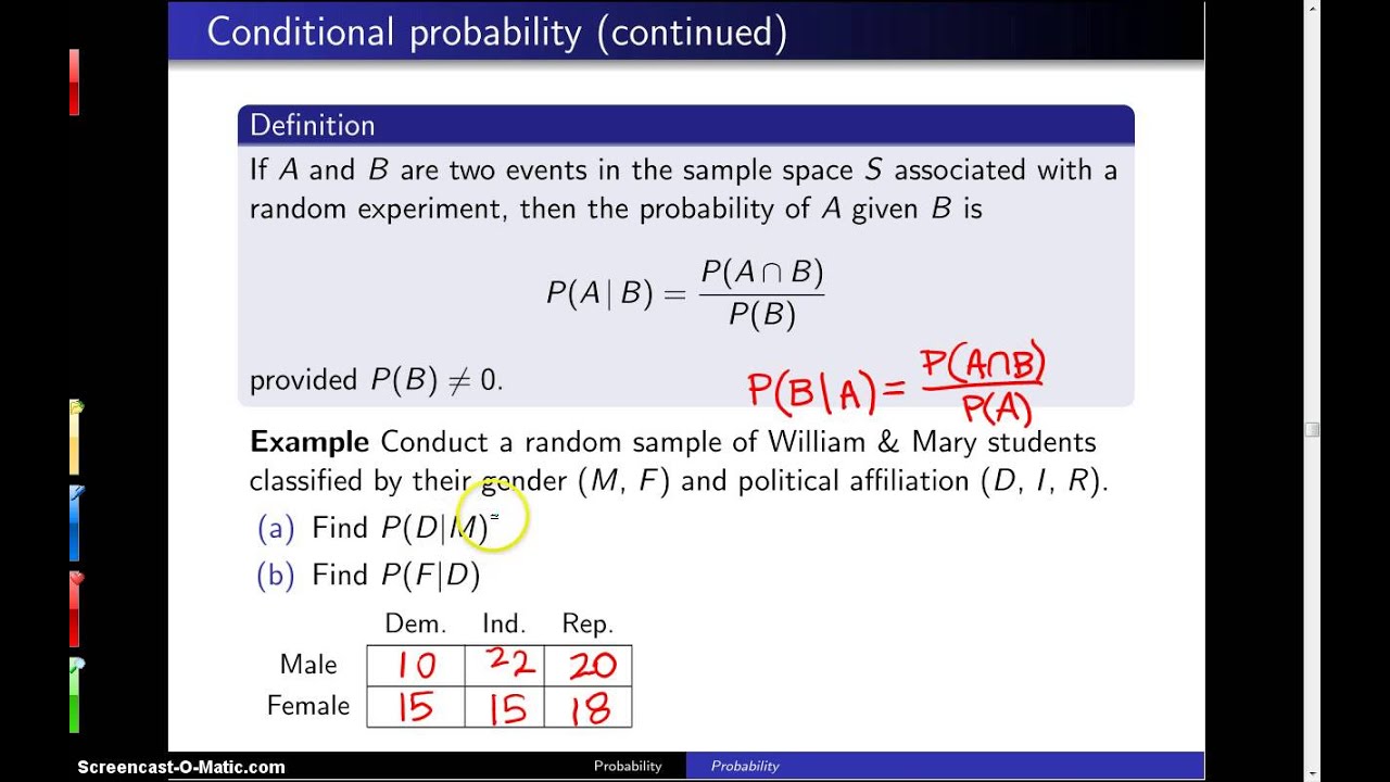 Conditional Probability Example 2 Youtube