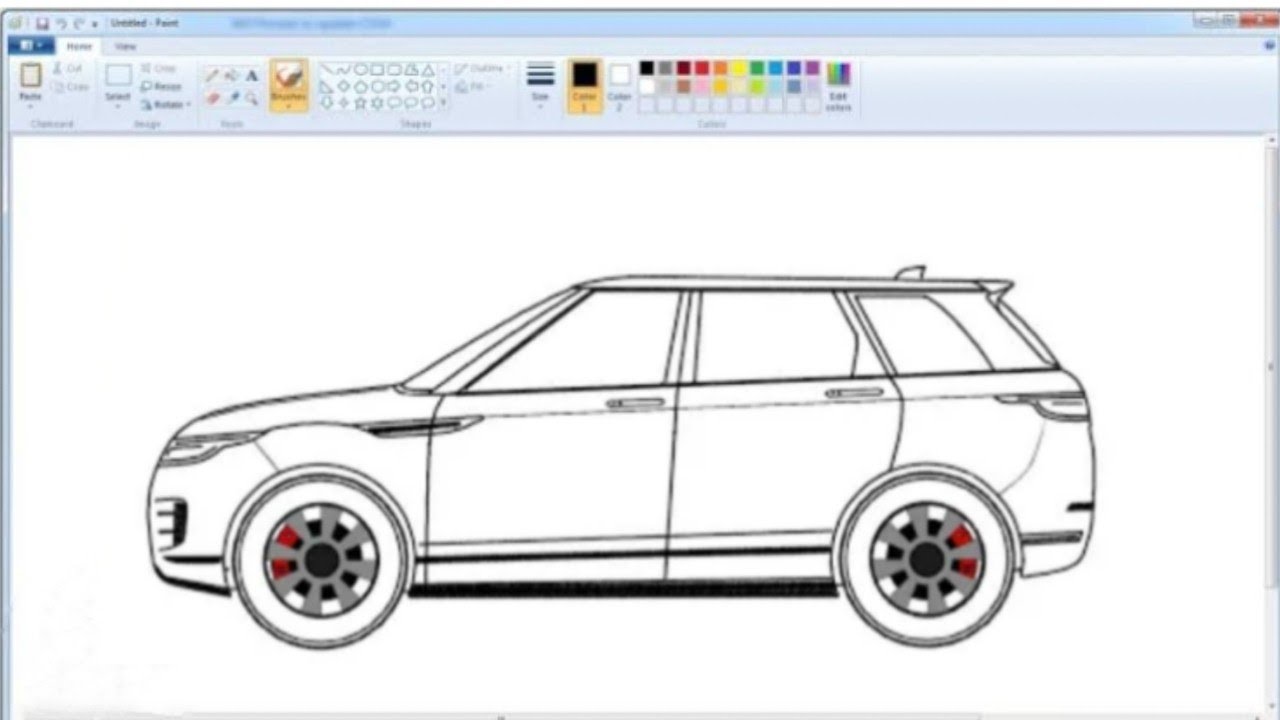How To Draw Range Rover Car On Computer Using Ms Paint Car Drawing – Eroppa