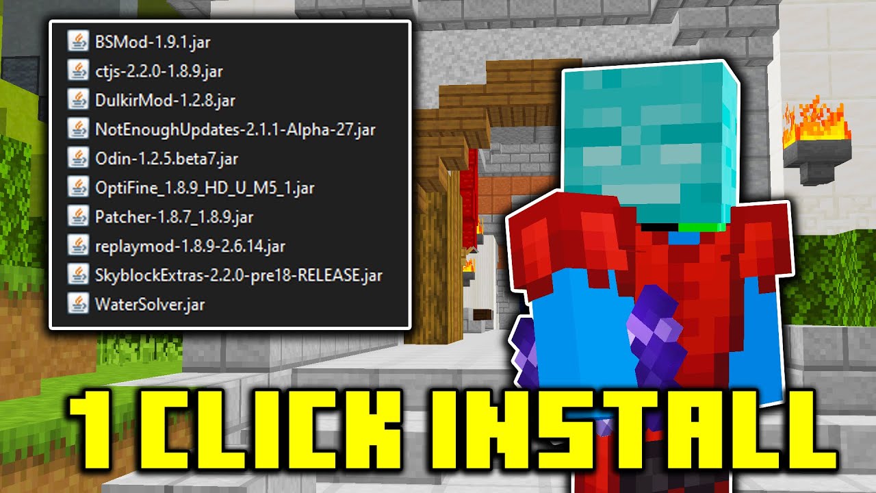 The Only Mod Folder You Ll Need For Hypixel Skyblock All In One Youtube
