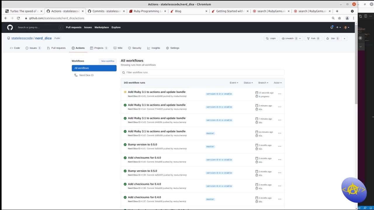 Codecast Create A Rubygem 88 Add Ruby 3 1 To Github Actions And