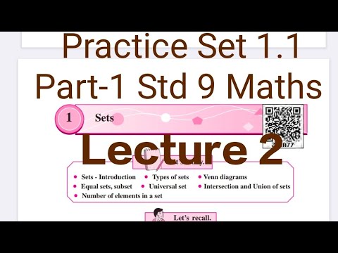 Practice Set 1 1 Part I L 1 Sets Std 9 Maths Youtube