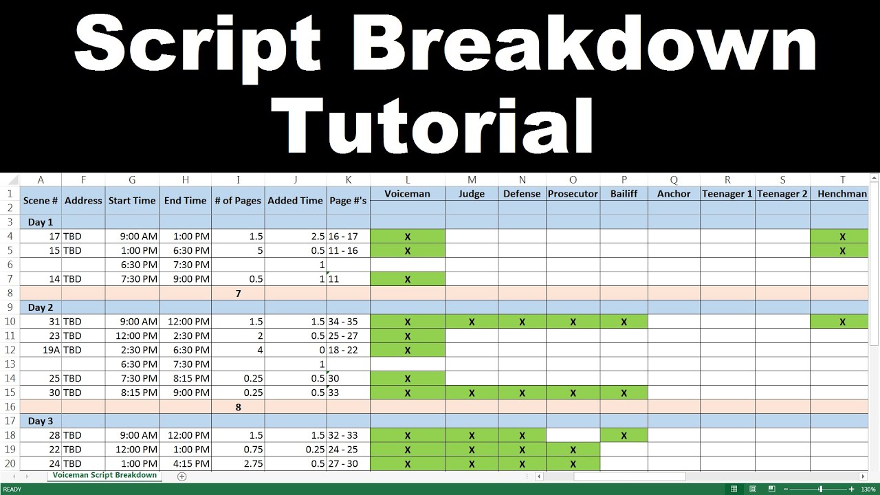 How To Use Create A Script Breakdown Youtube