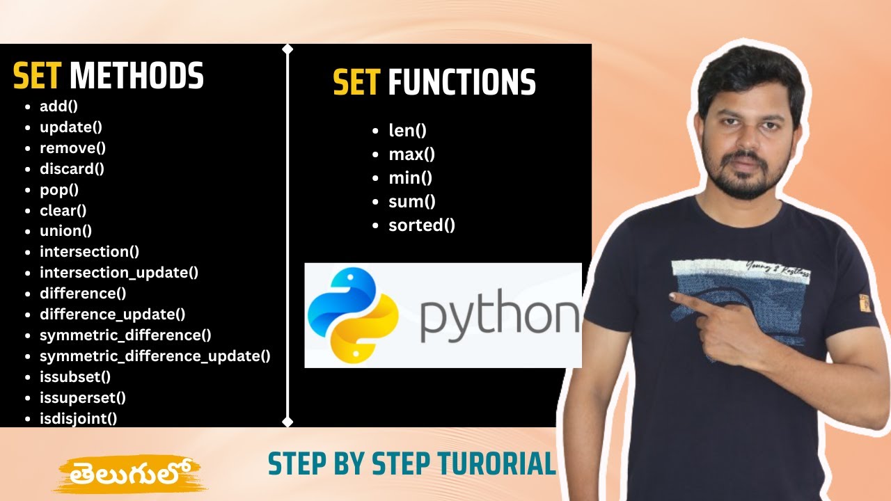 Python Tutorials For Beginners In Telugu Tutorial 5 Python Set