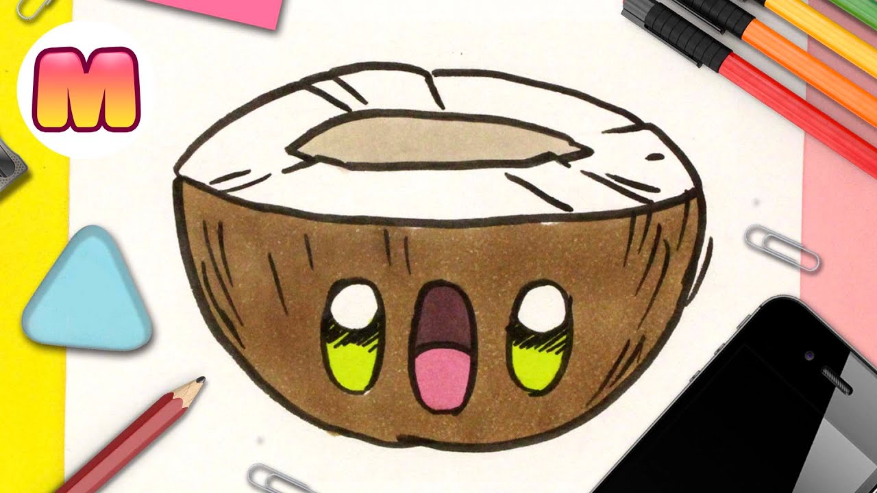 Cómo Dibujar Un Coco Kawaii Dibujos Fáciles Kawaii Aprender A