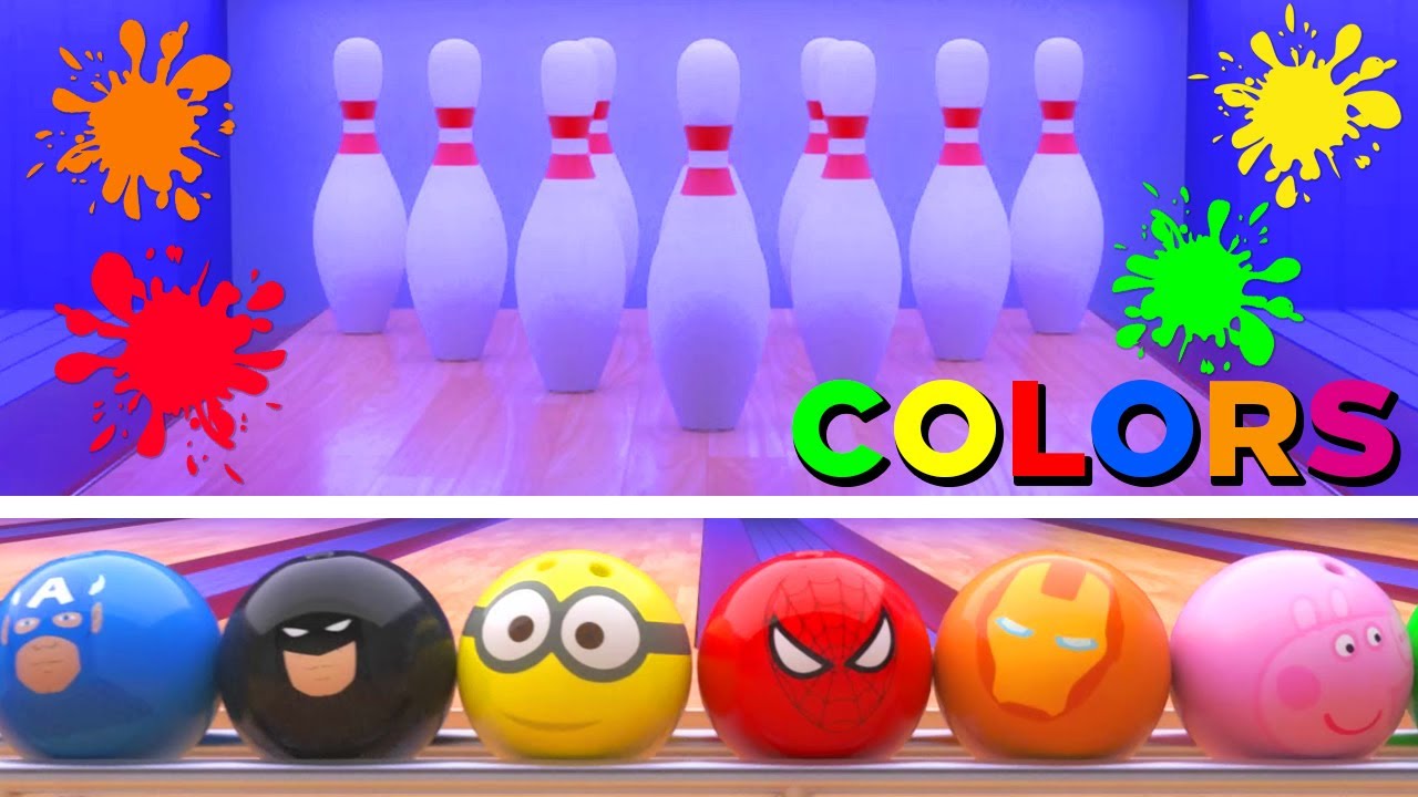 Colors For Kids With Superhero Bowling Ball Binkie Tv Youtube