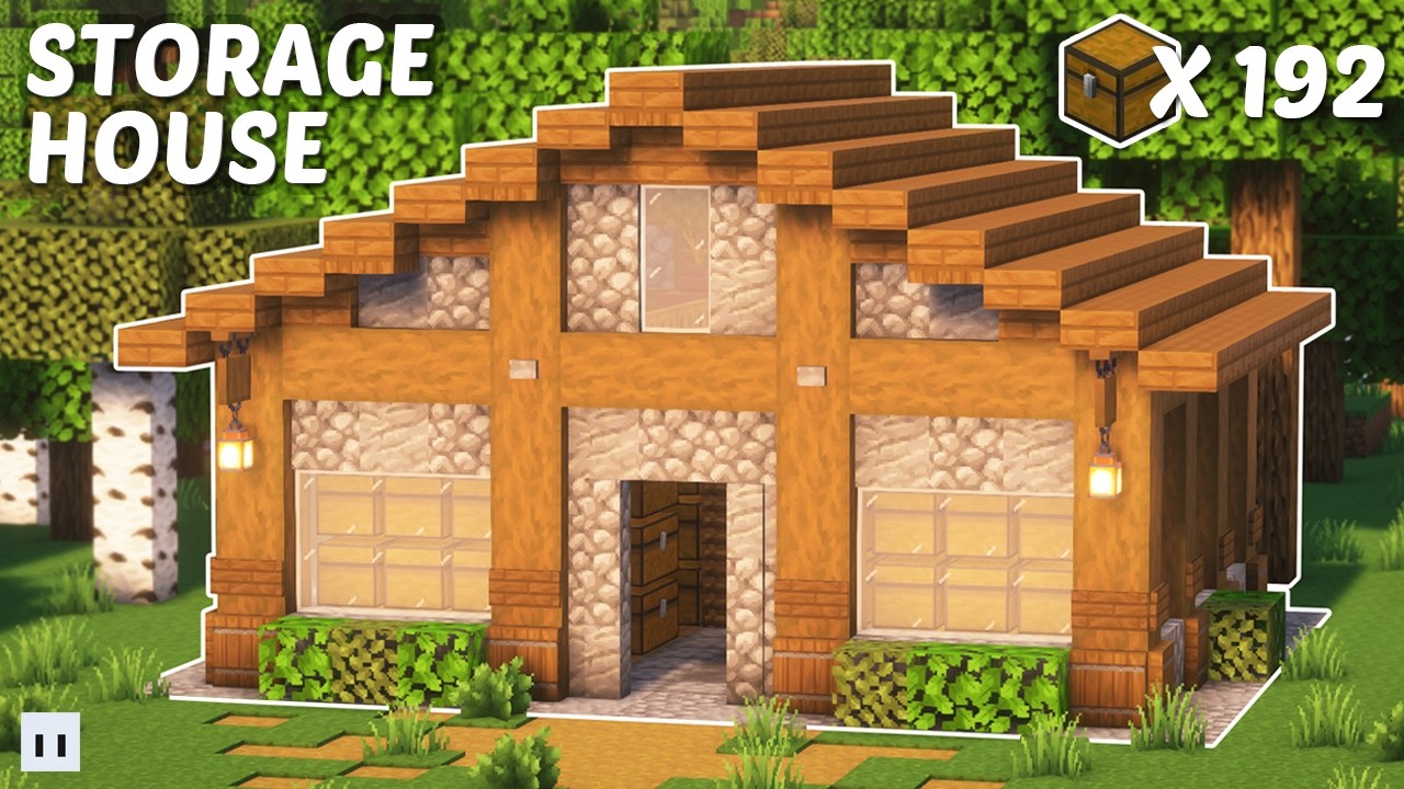 Minecraft How To Build A Starter Storage House Simple Easy Youtube