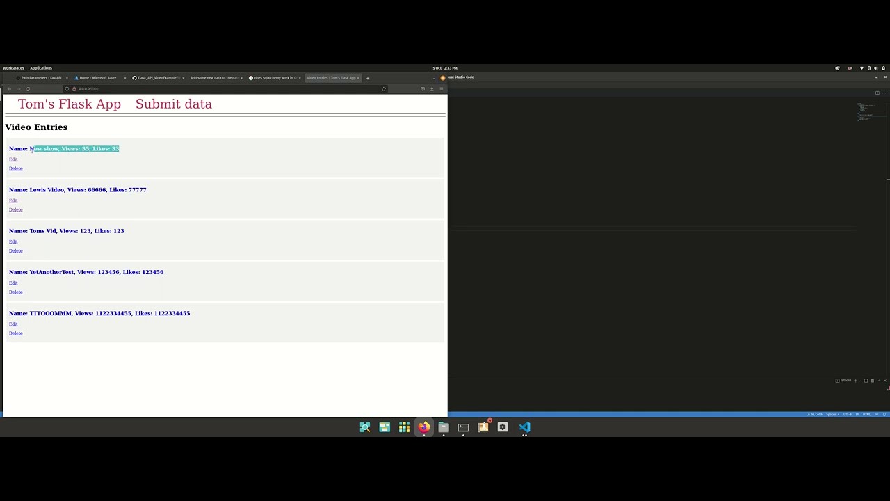 Flask Video Api With User Interface Youtube