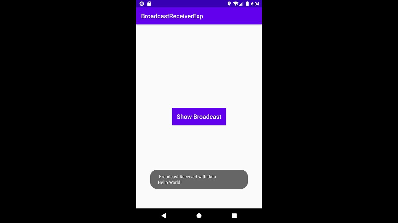 Android Broadcastreceiver Example Youtube
