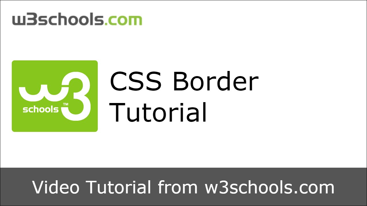 W3schools Css Border Tutorial Youtube