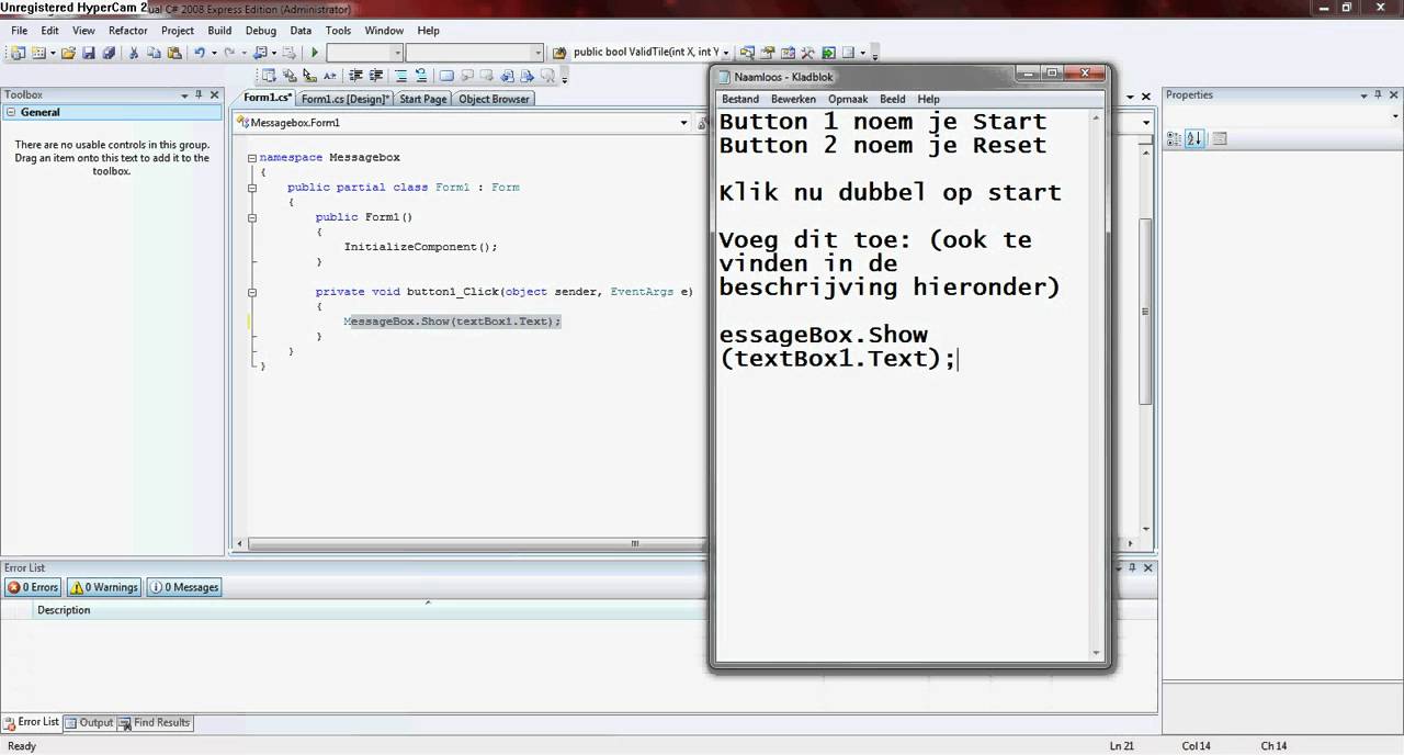 Visual C 2008 Messagebox Youtube