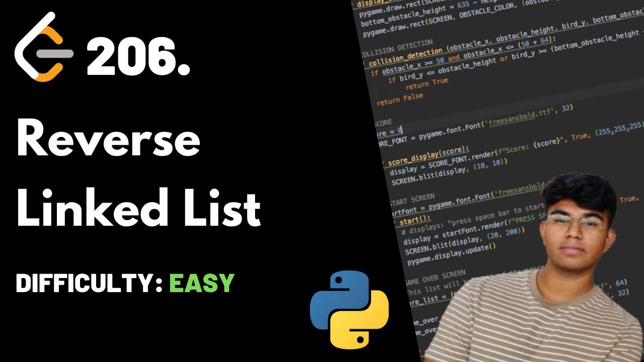 Reverse Linked List Leetcode 206 Theory Python Code Youtube