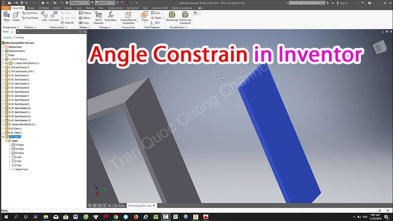 Angle Constrain In Inventor Assembly Táº O Liãªn Káº T Gã C Trong Inventor