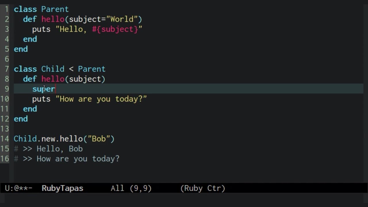 Calling Superclass Methods In Ruby Youtube