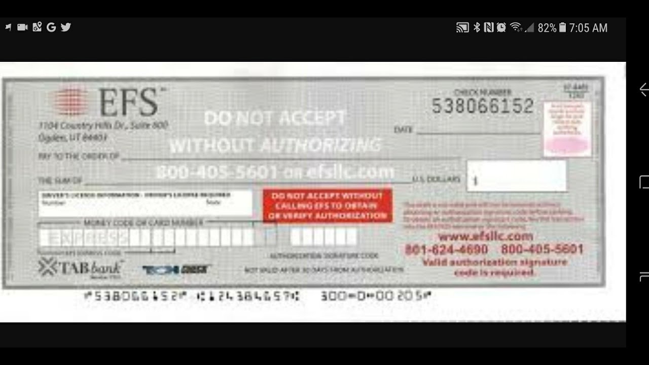 How To Fill Out A Efs Check And Pay Lumpers Youtube