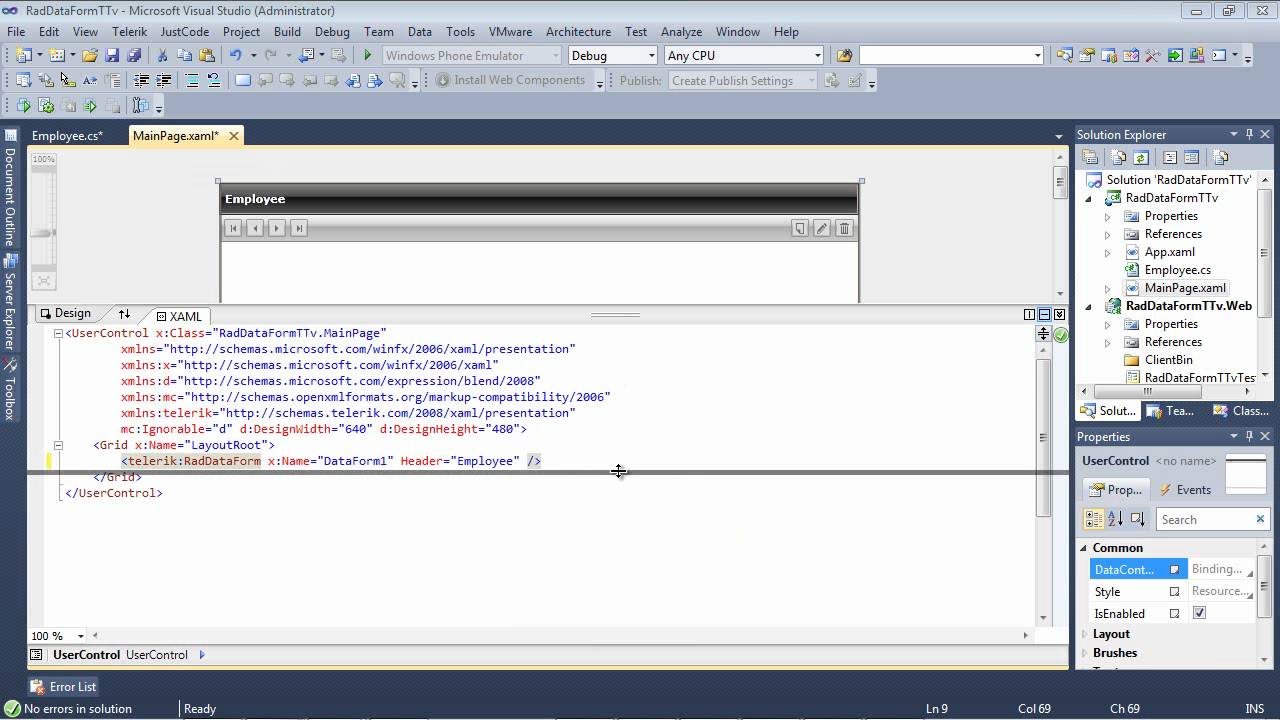 Dataform Part 1 Getting Started Silverlight Wpf Youtube