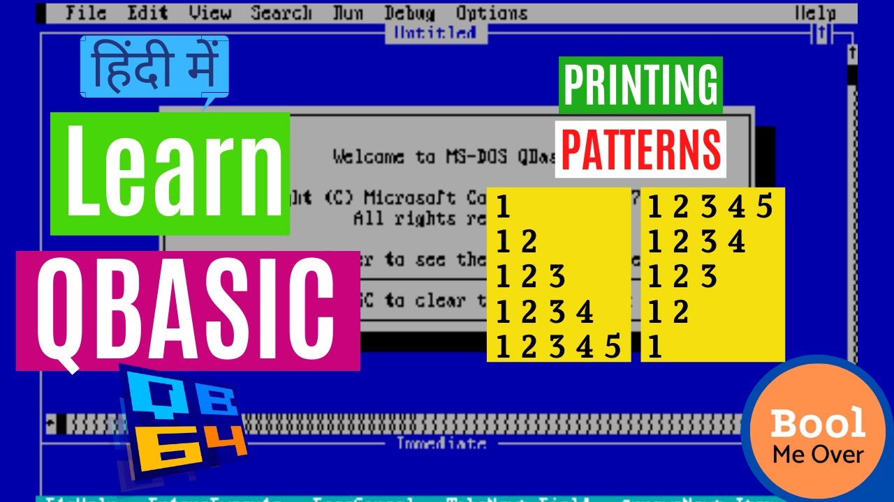 Qbasic Program To Print Pattern Part 2 Hindi Youtube