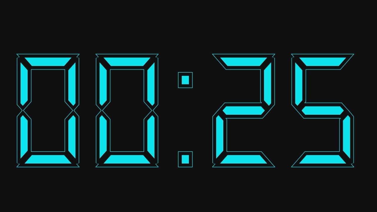 25 Second Timer With Alarm Sound At The End 25 Second Countdown Youtube