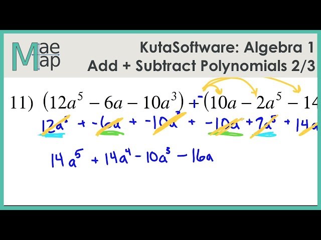 Adding And Subtracting Polynomials Worksheet Answers Algebra 1 Kuta