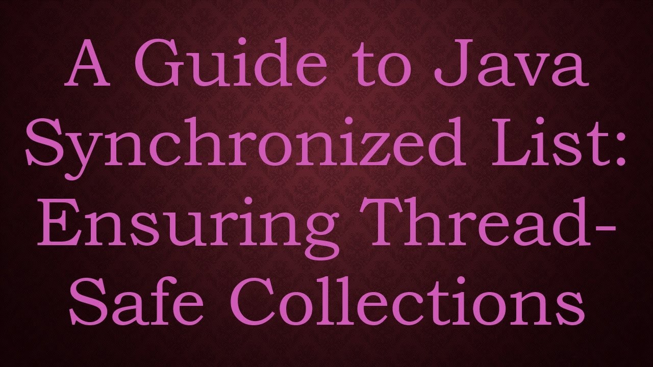 Java Thread Safe Collections Yleav
