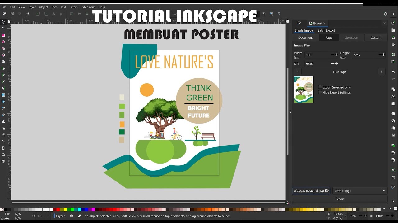 Tutorial Membuat Poster I Menggunakan Inkscape Youtube
