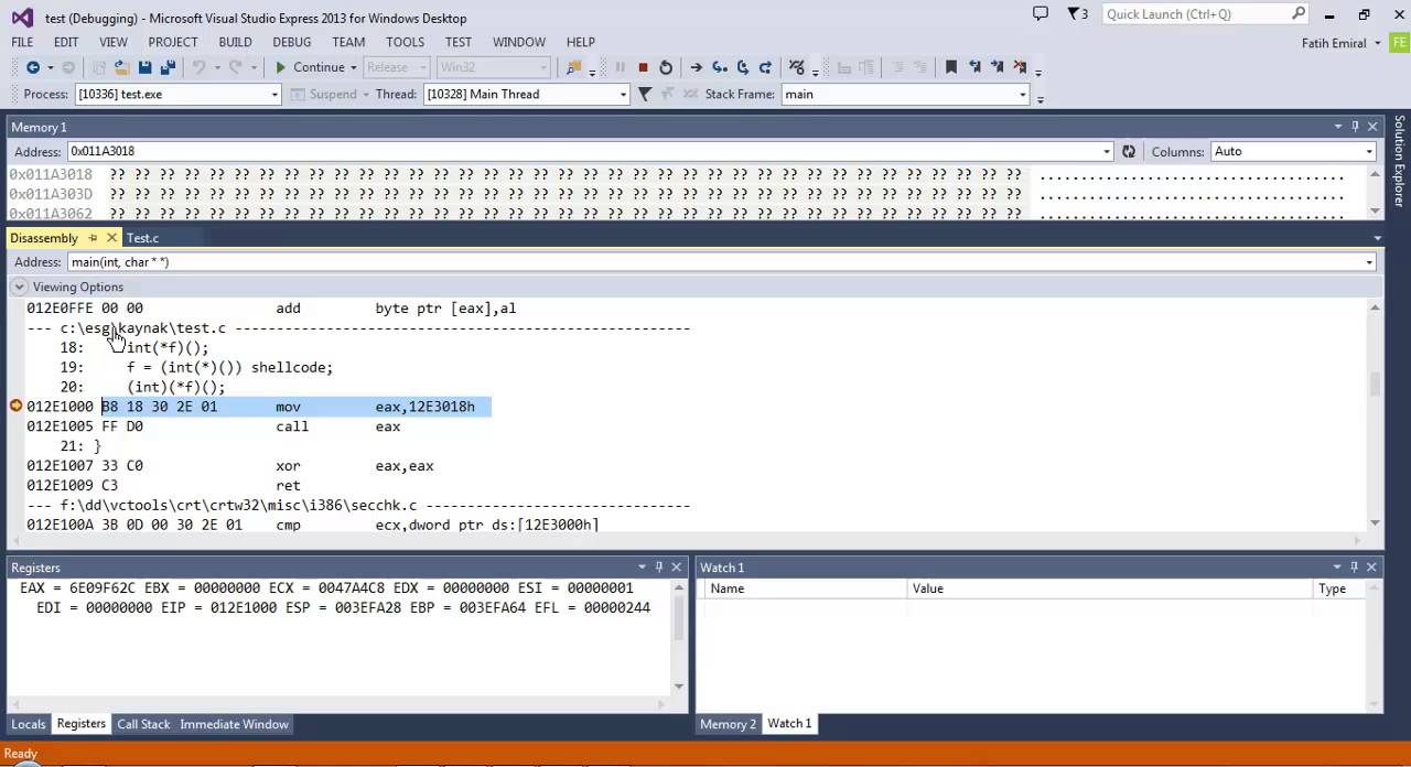 Exploit Shellcode Geliеџtirme Bг Lгјm 2 Shellcode Test Araг Larд Mд Z