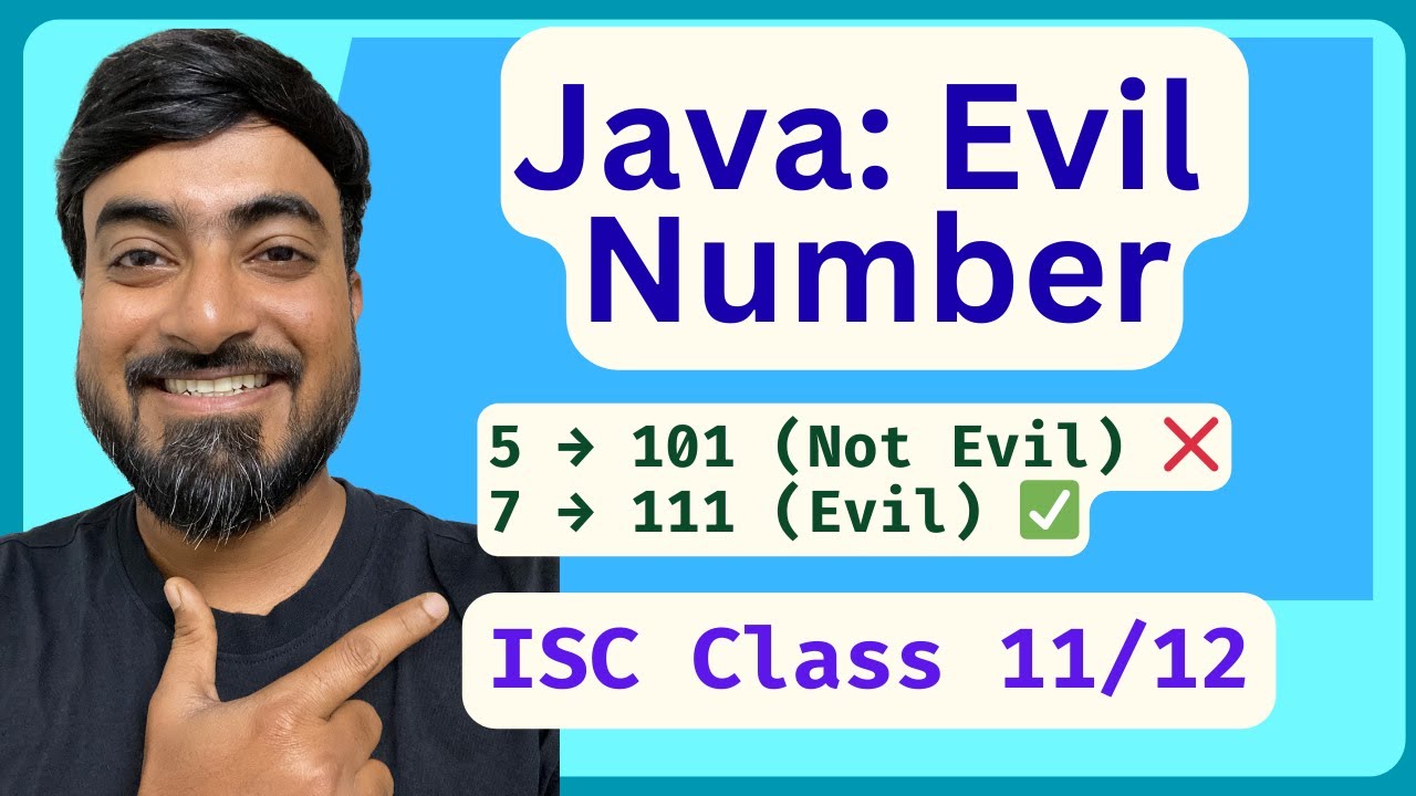Java Program Evil Number Beginner Java Coding Isc Class 11 12