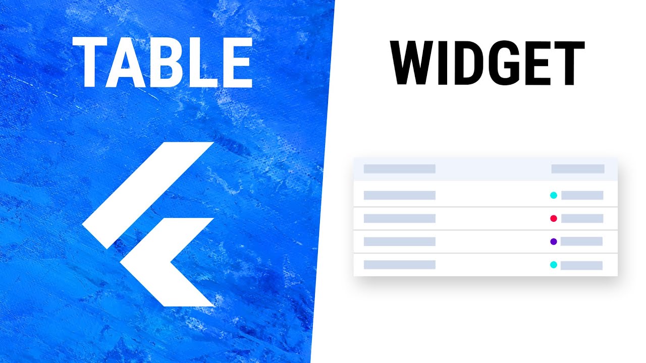 Flutter Table Widget Youtube