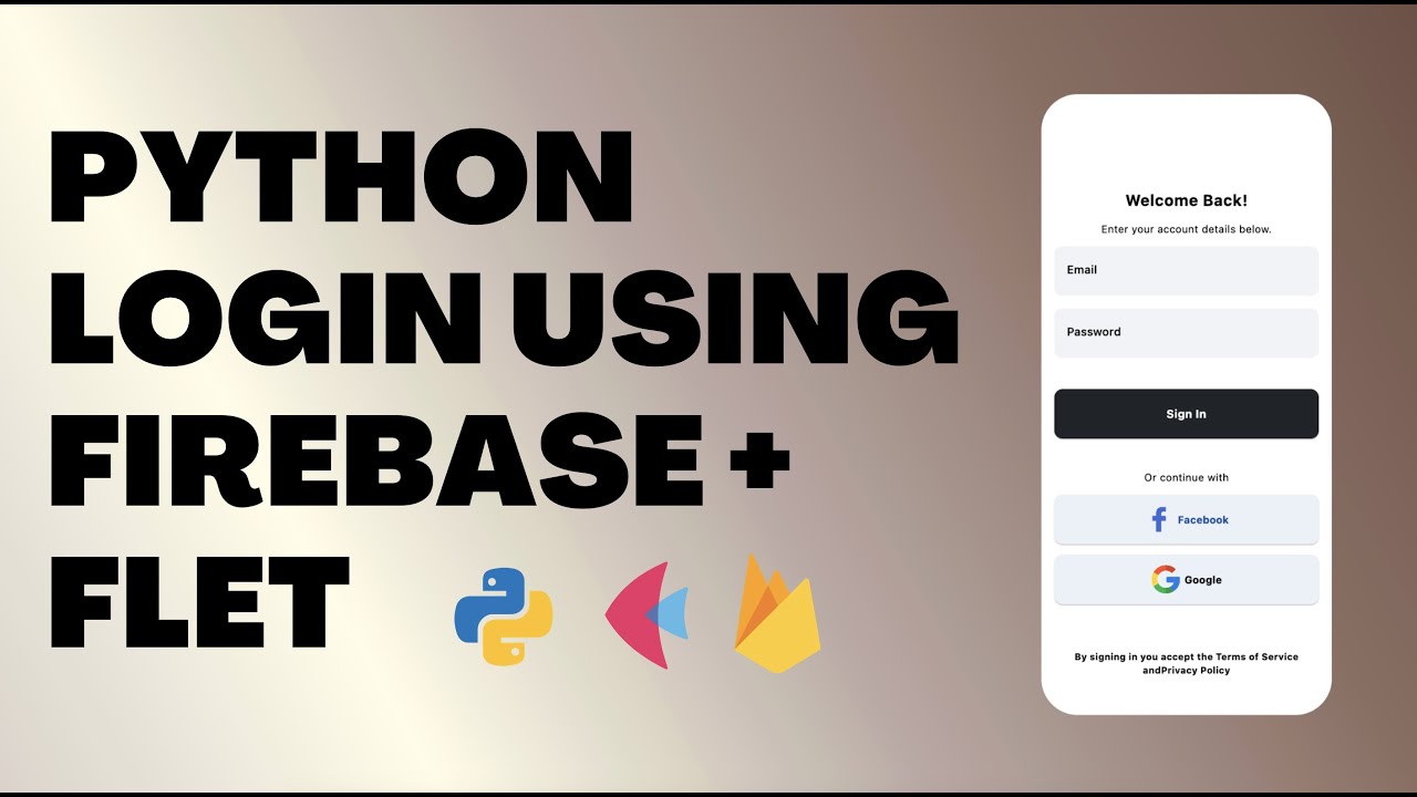 Python Firebase Login Registration Tutorial Flet Ui Ux Youtube