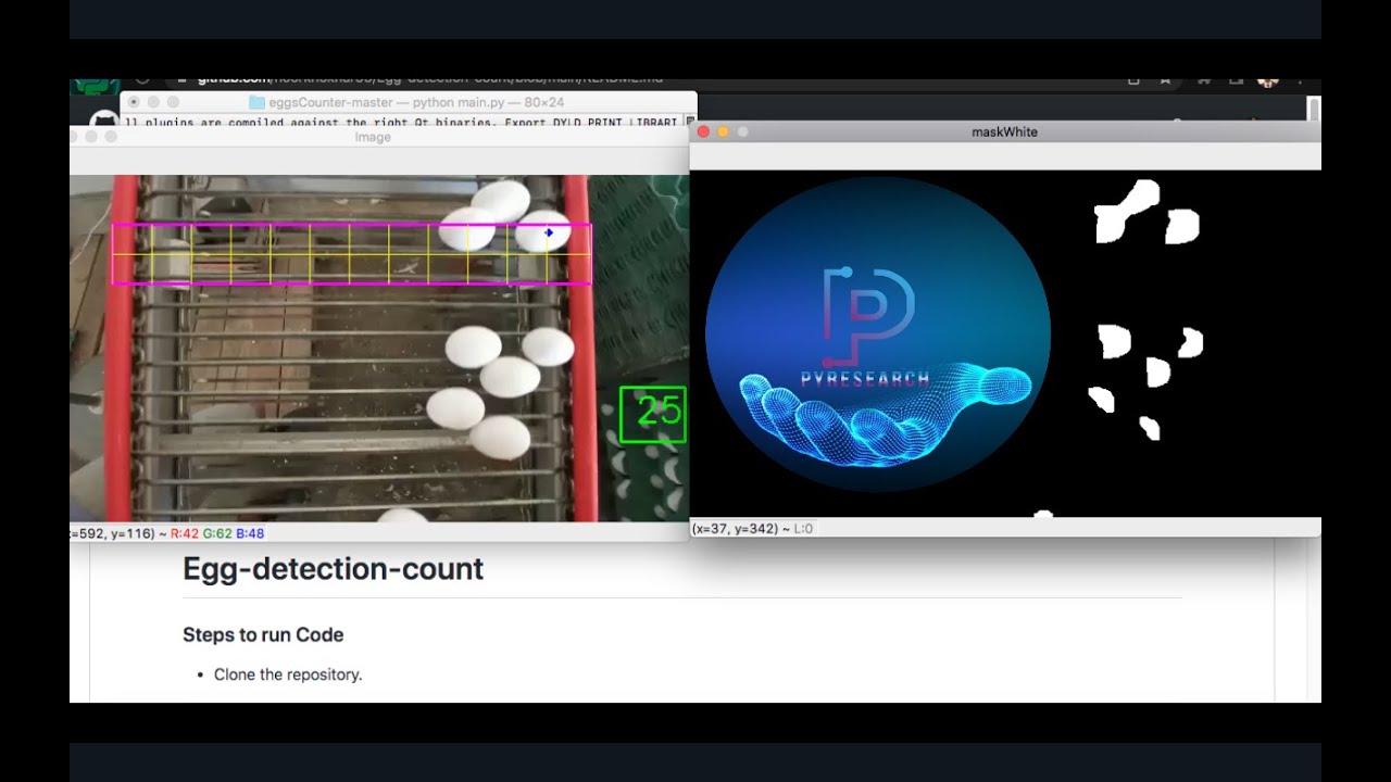 Egg Counting Detection Using Python And Opencv Youtube
