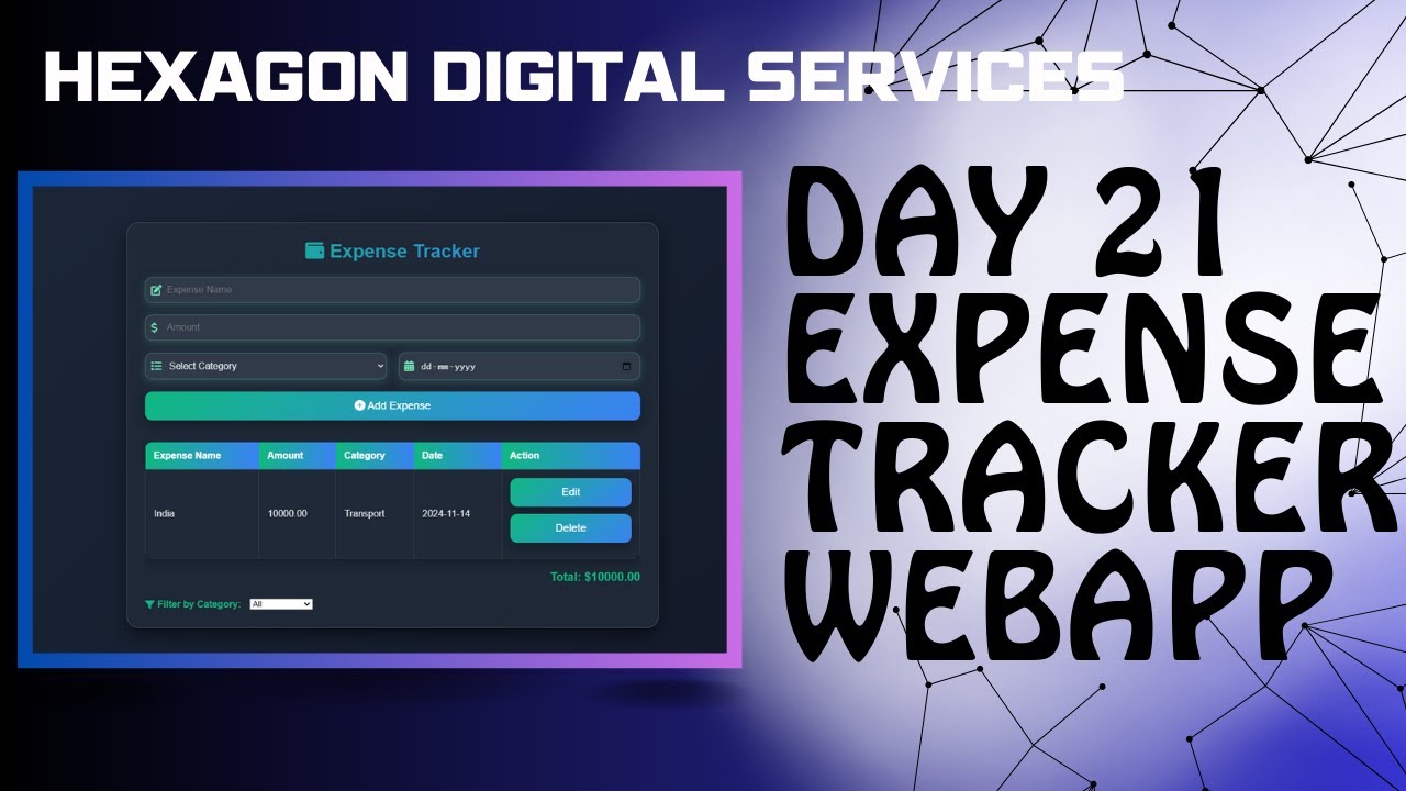Day 21 Build An Expense Tracker App Html Css Javascript Tutorial