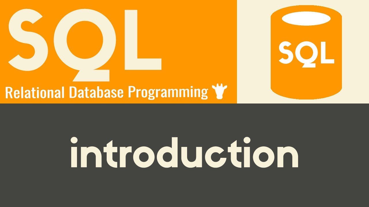 Introduction Sql Tutorial 1 Youtube