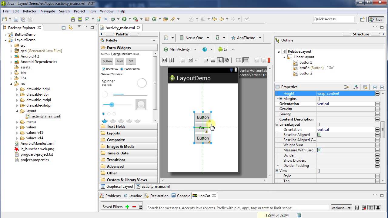 Working With Layouts Android Programming Youtube