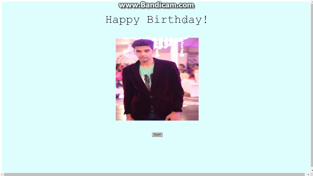 Birthday Wish Using Html Javascript Css Youtube