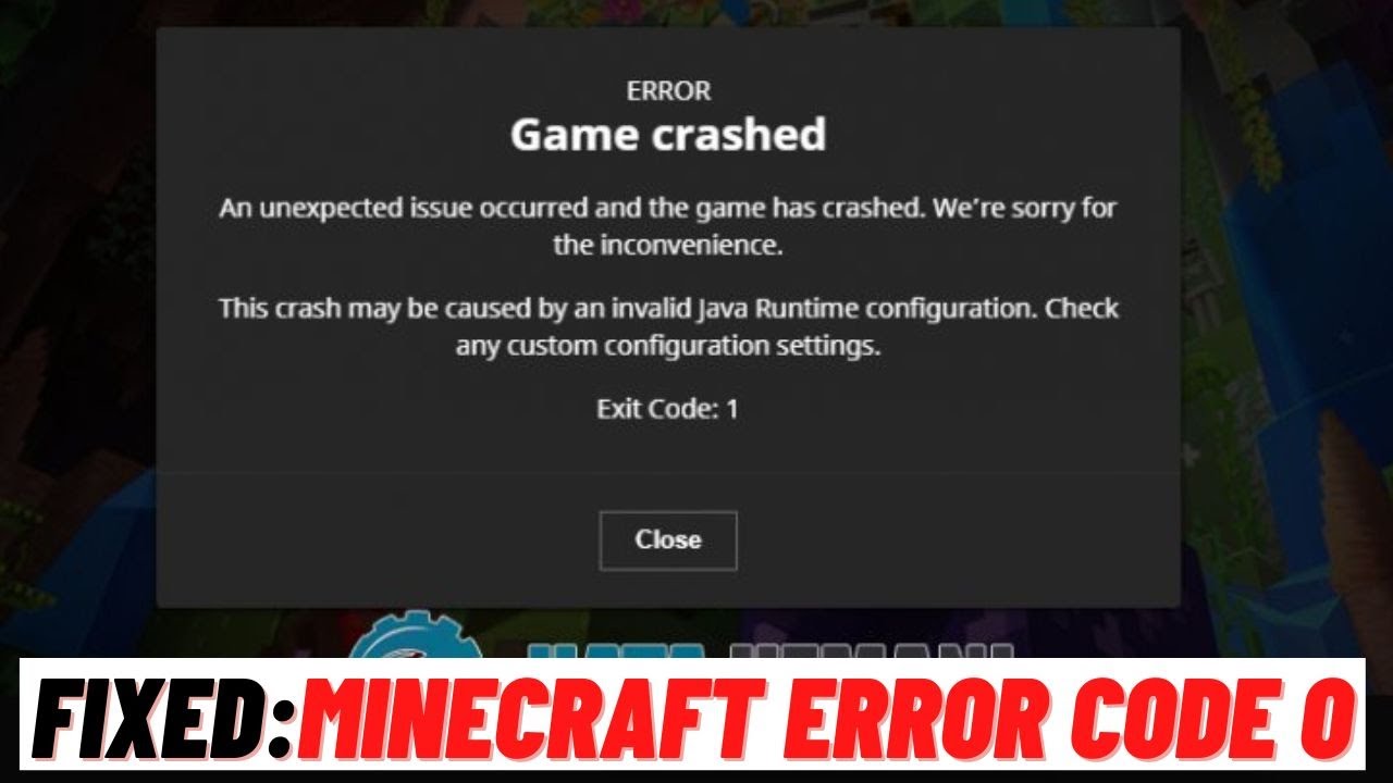 How To Fix Minecraft Java Edition Exit Code Error 1 Youtube