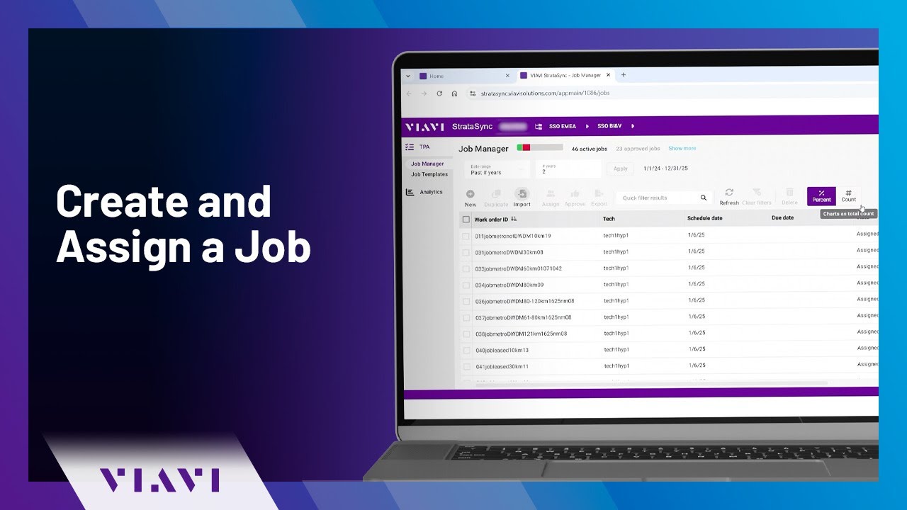 Create And Assign A Job Viavi Stratasync Youtube