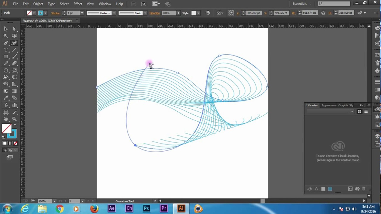 Adobe Illustrator Cc Wave Tutorial Youtube