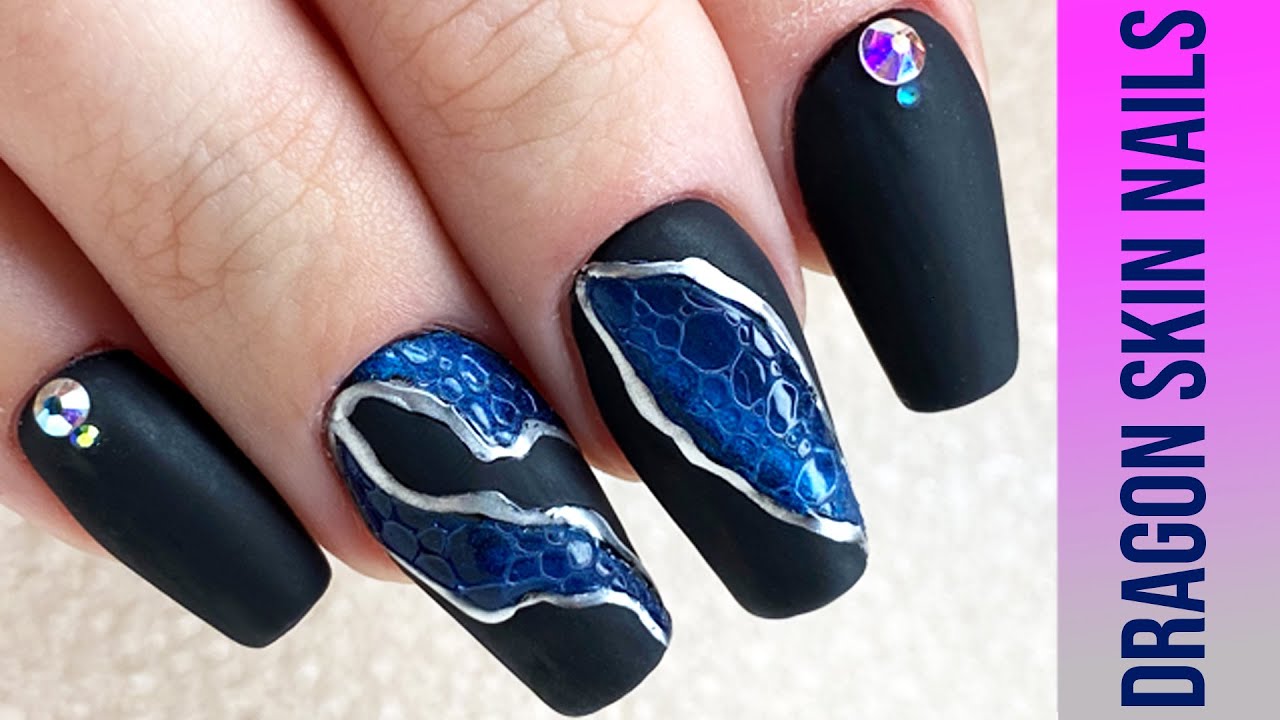 Dragon Skin Nail Using The Bubble Technique Youtube