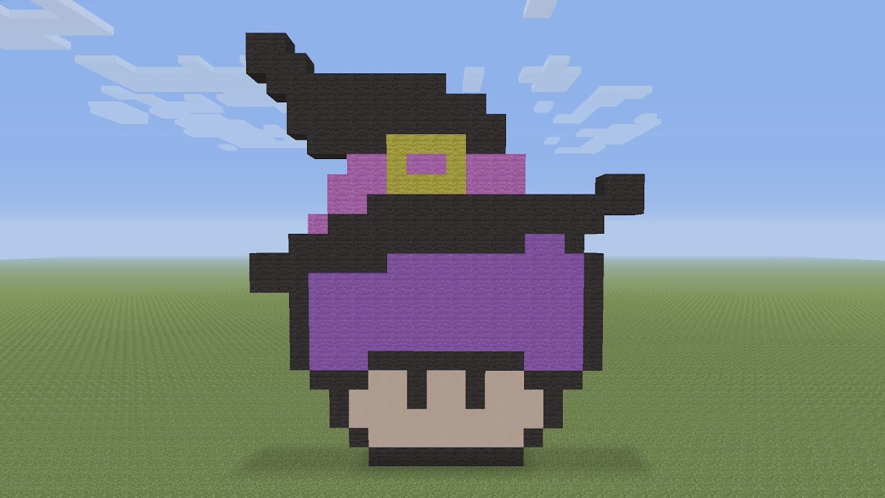 Minecraft Pixel Art Witch Mushroom Head Youtube