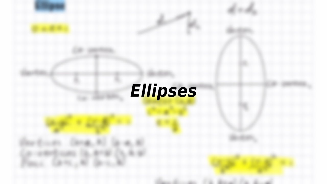 Ellipse Conic Sections Part 1 Youtube